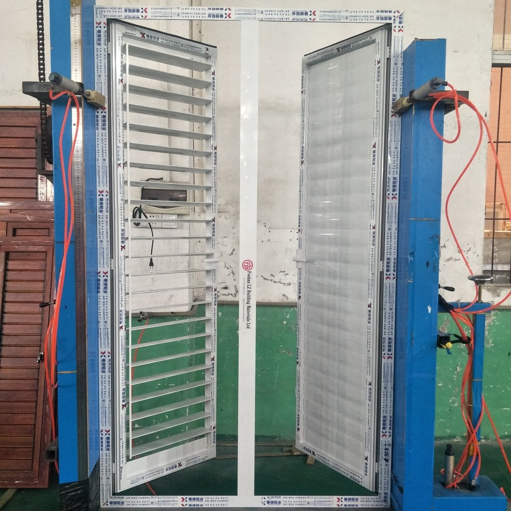LZ external aluminium louvres swing open door with adjustable louvers ...