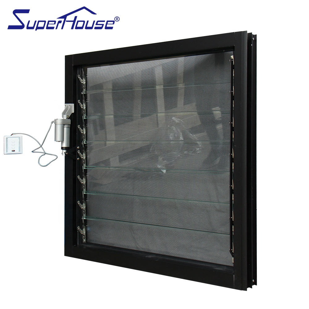 Large size Electric aluminium frame adjustable glass louvre window for ...