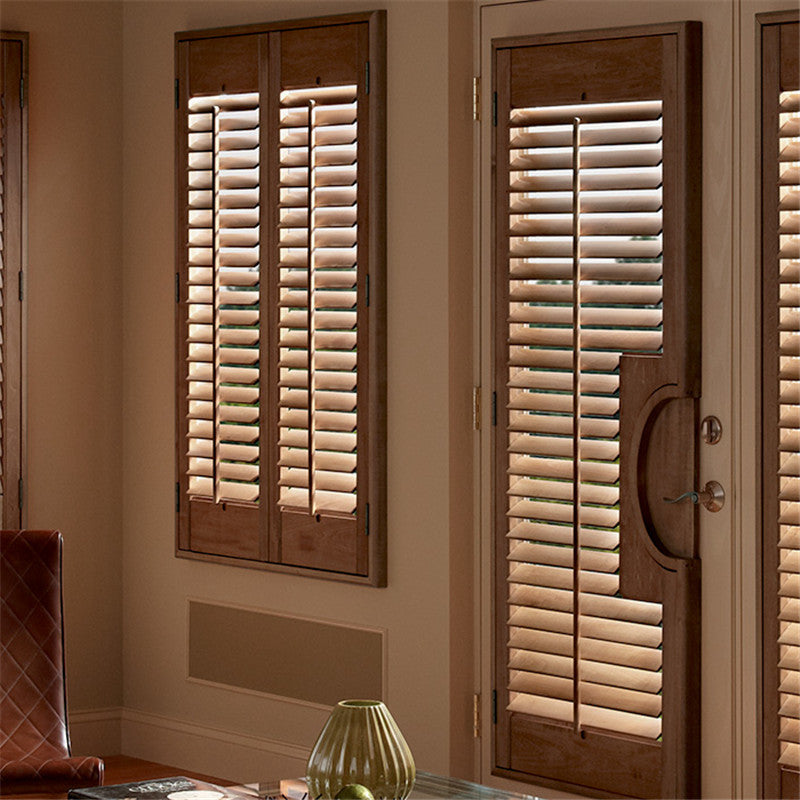Modern Design French Style Door Wood Window Plantation Shutter on Chin ...