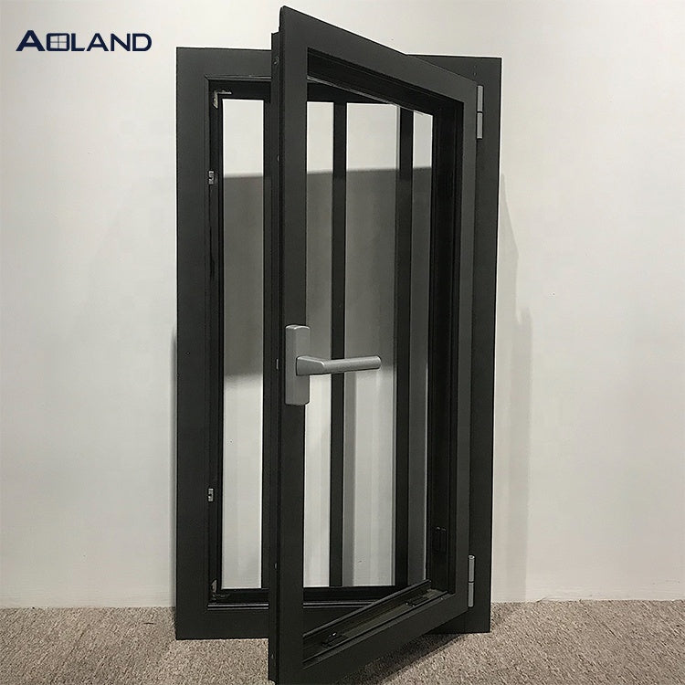 Single panel aluminum double glass sound insulation casement window on ...