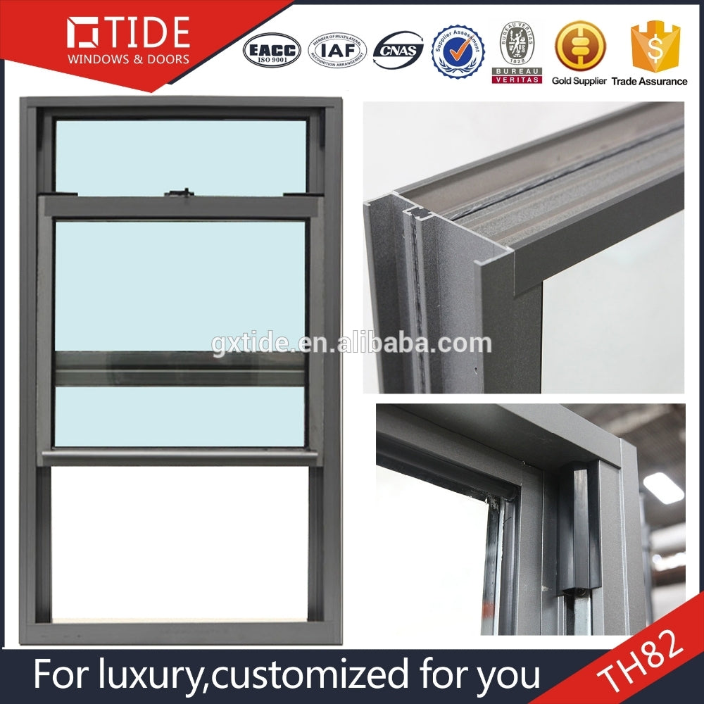 TH82 vertical aluminum single hung window design on China WDMA – CHINA WDMA