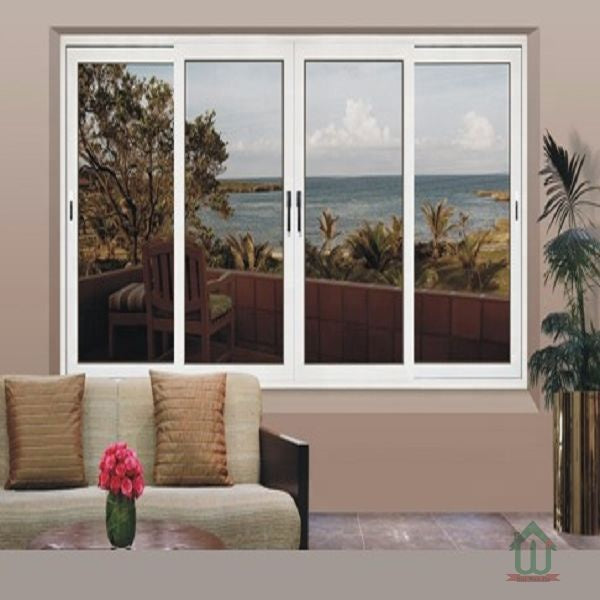 White aluminum sliding window with 4 panels on China WDMA – CHINA WDMA