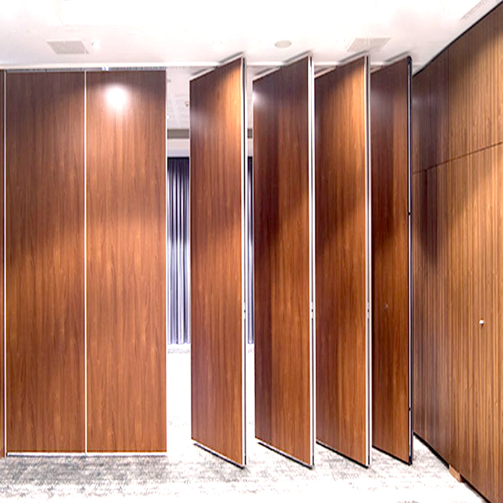 Wooden soundproof sliding folding door partition wall for church Masji ...