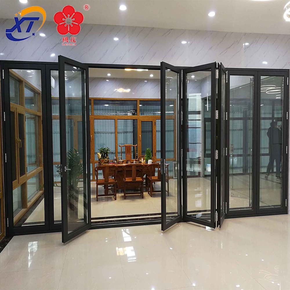 aluminium glass folding bellows door for residential and hotel bifold ...