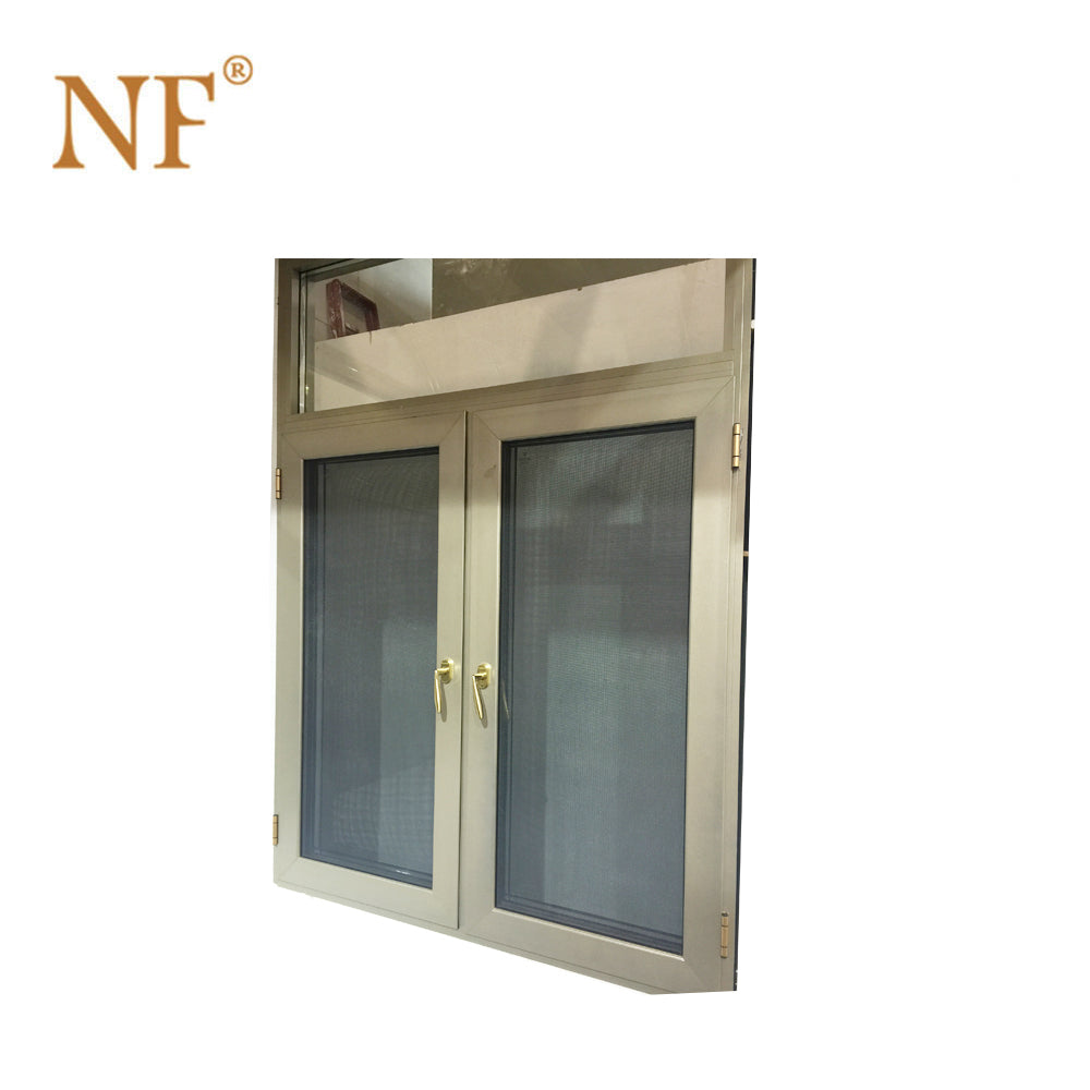 patio french aluminum swing out window with roller shutter on China WD ...