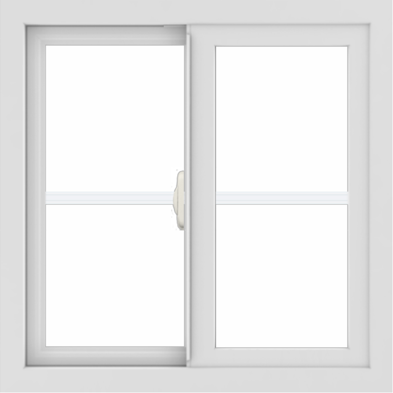 WDMA 24x24 (23.5 x 35.10 inch) White Aluminum Slide Window without Gri ...